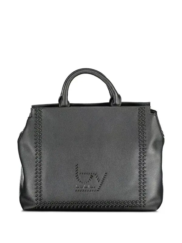 Byblos Stud-embellished Tote Bag With Logo Detail - Black