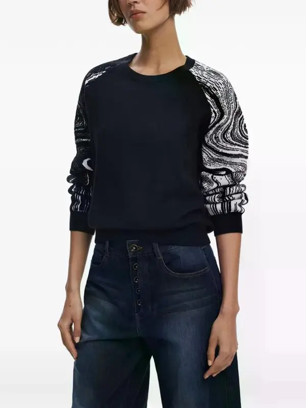 Desigual Marbled Jumper With Raglan Sleeves