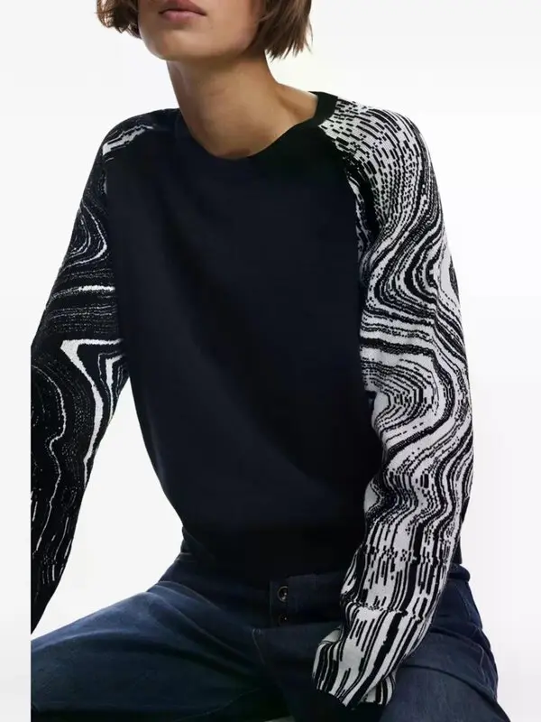 Desigual Marbled Jumper With Raglan Sleeves