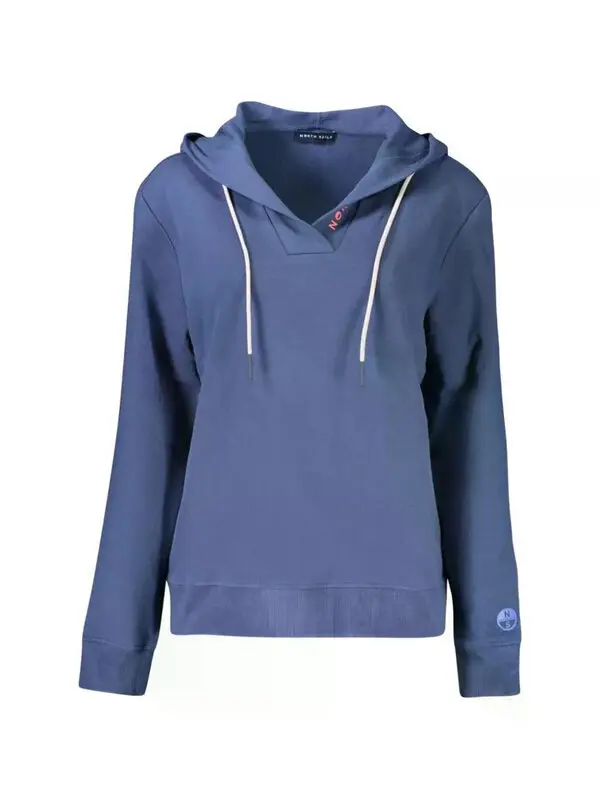 NORTH SAILS Cotton Drawstring V-neck Hoodie - Blue