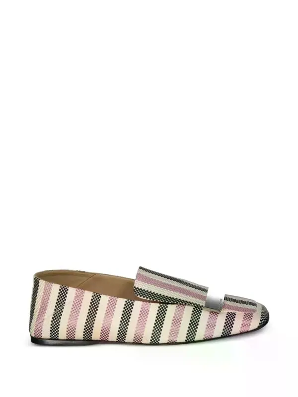 SERGIO ROSSI Striped Logo-plaque Loafers