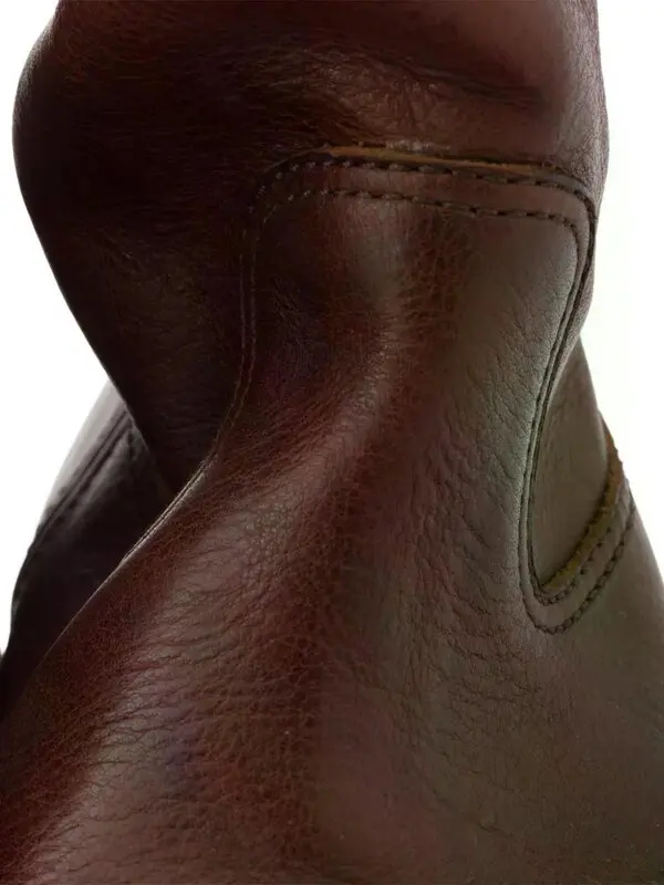 Prada Vintage Effect Leather Mid-calf Boots