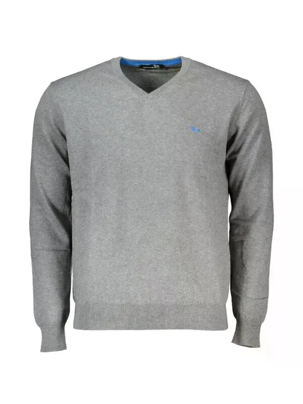 HARMONT & BLAINE Cotton V-neck Sweater - Grey