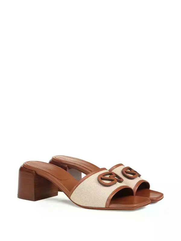 SERGIO ROSSI Logo-appliqué Block Heel Sandals