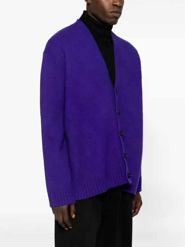 JIL SANDER V-neck Brushed Wool Cardigan