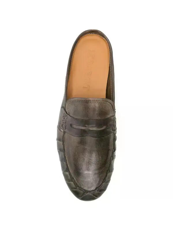 LEQARANT Leather Penny Mules