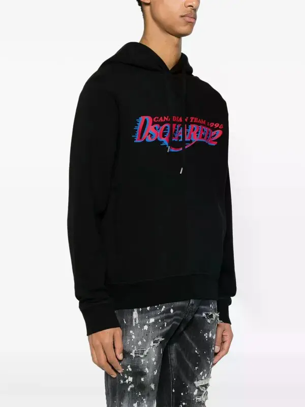 Dsquared2 Logo-print Cotton Hoodie - Black