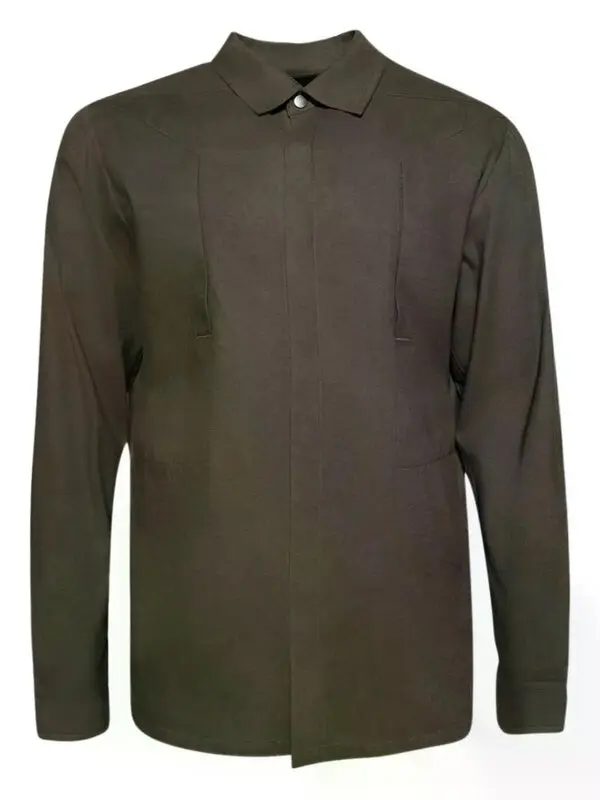 Rick Owens Long Sleeve Pocket-strap Shirt - Brown