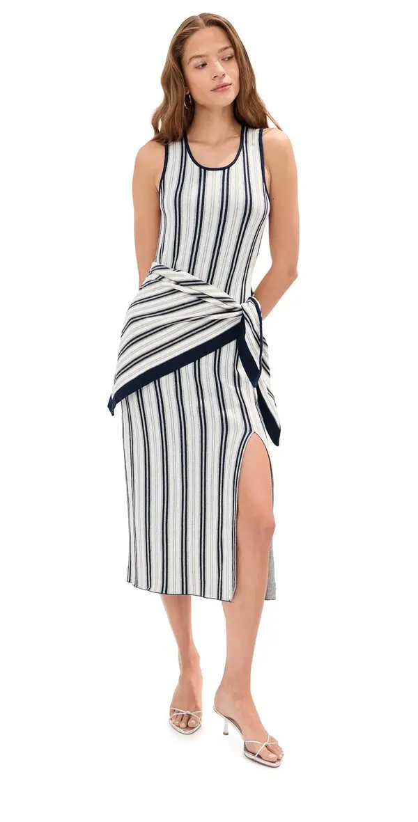 LE BOP Sasha Dress - Ivory Stripe Multi