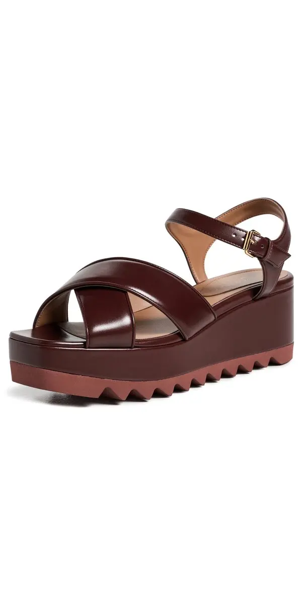 Stella McCartney Elyse Crisscross Sandals - Mahogany