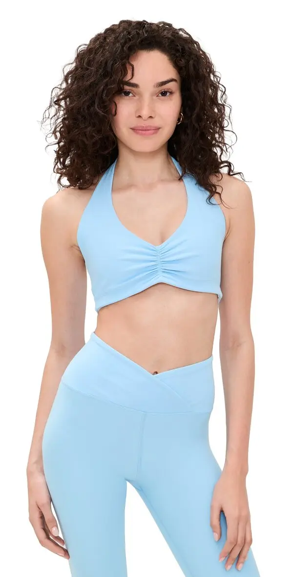 Year Of Ours Stretch Halter Sports Bra - Sky
