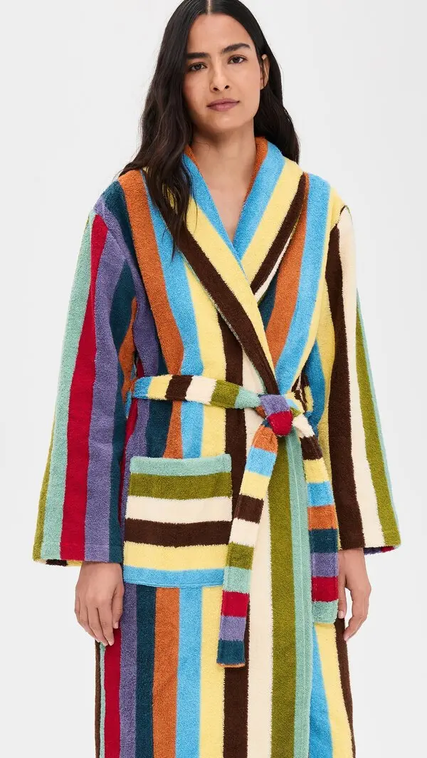 DUSEN DUSEN Stripe Bathrobe