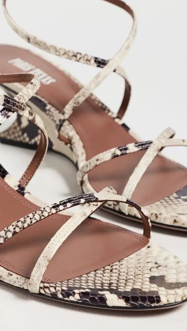 Paris Texas Nina Lace Up Wedge Sandals - Naturale