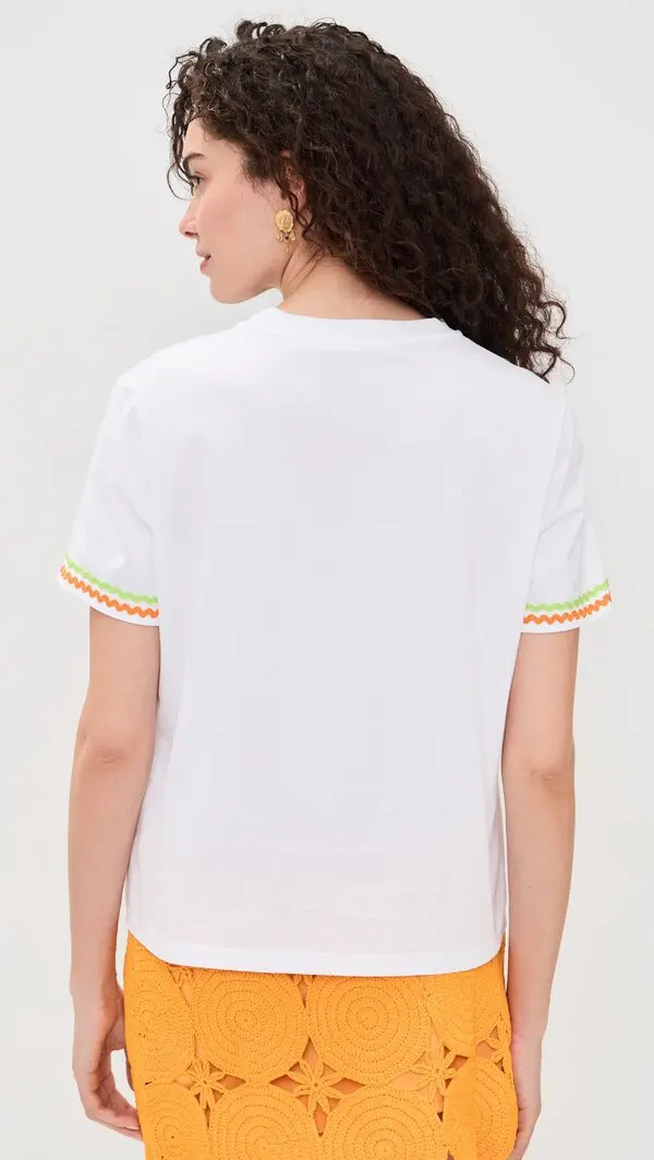 Celiab Fruit Print T-shirt With Beaded Embellishments