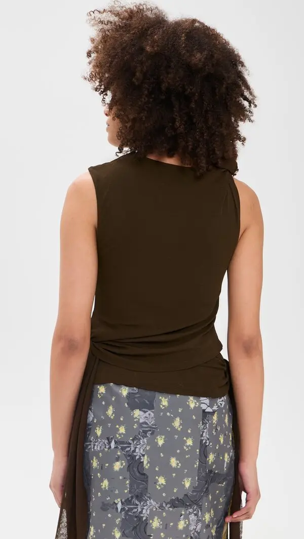 GANNI Marl Mesh Tank Top - Demitasse