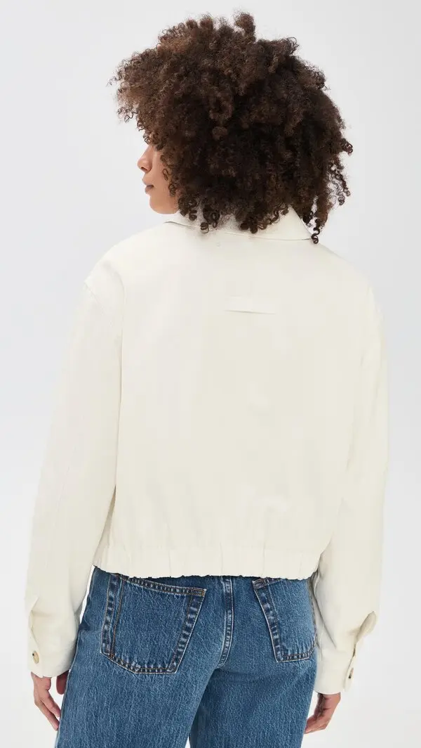 Vince Cotton Bomber Jacket - Chalk