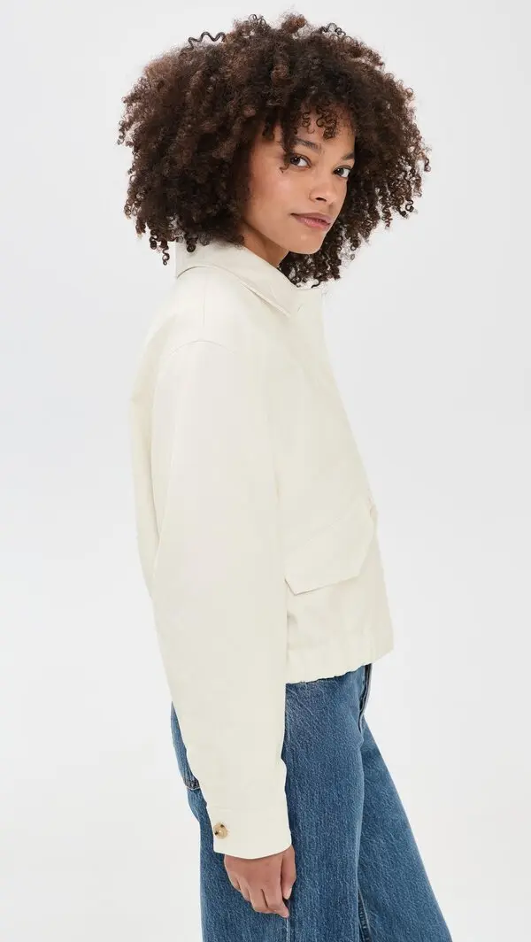 Vince Cotton Bomber Jacket - Chalk