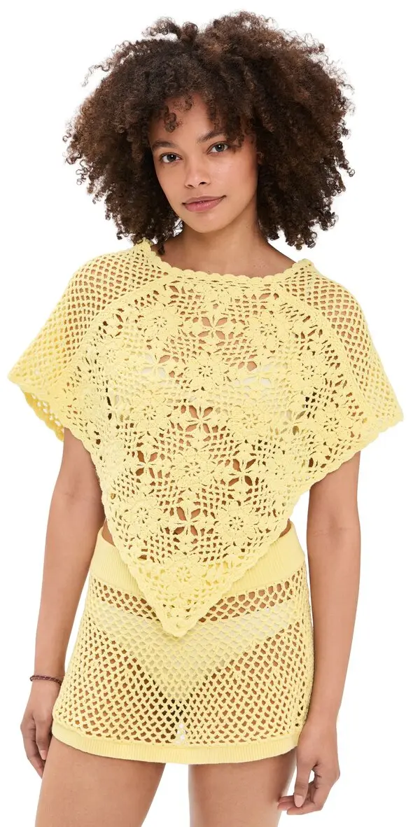 Frankies Bikinis Crochet Poncho - Whipped Butter