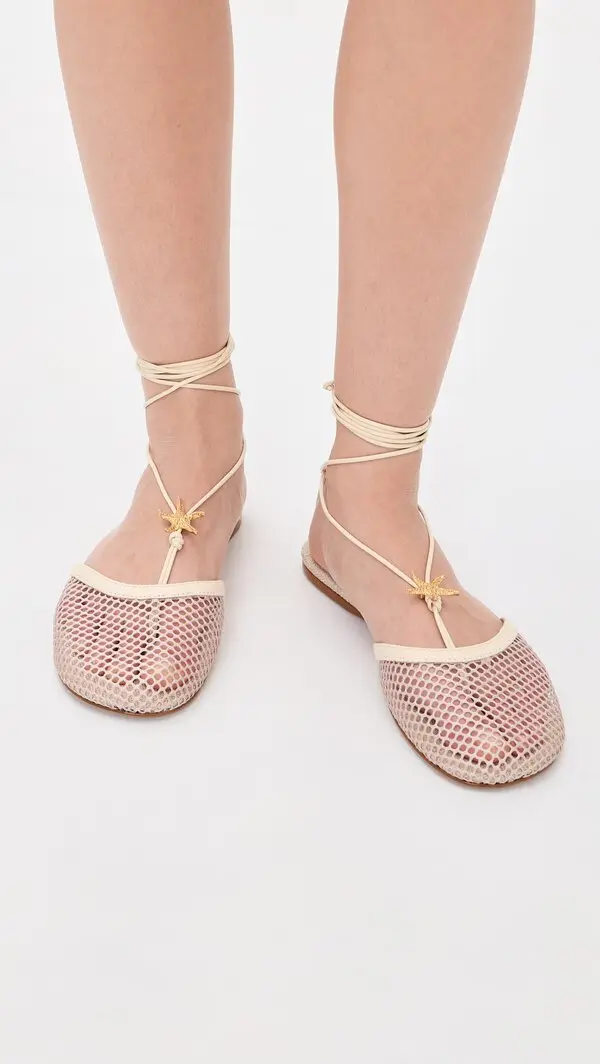 Farm Rio Sea Lace Up Mules