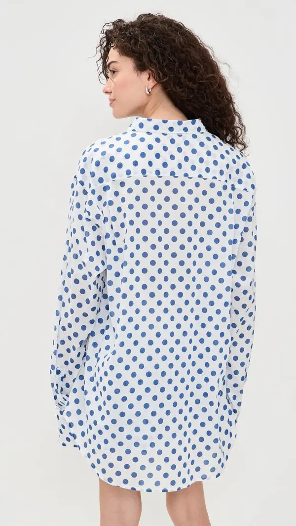 CONIGLIO PALM BEACH Polka-dot Voile Button-down Shirt - Pacific Dot
