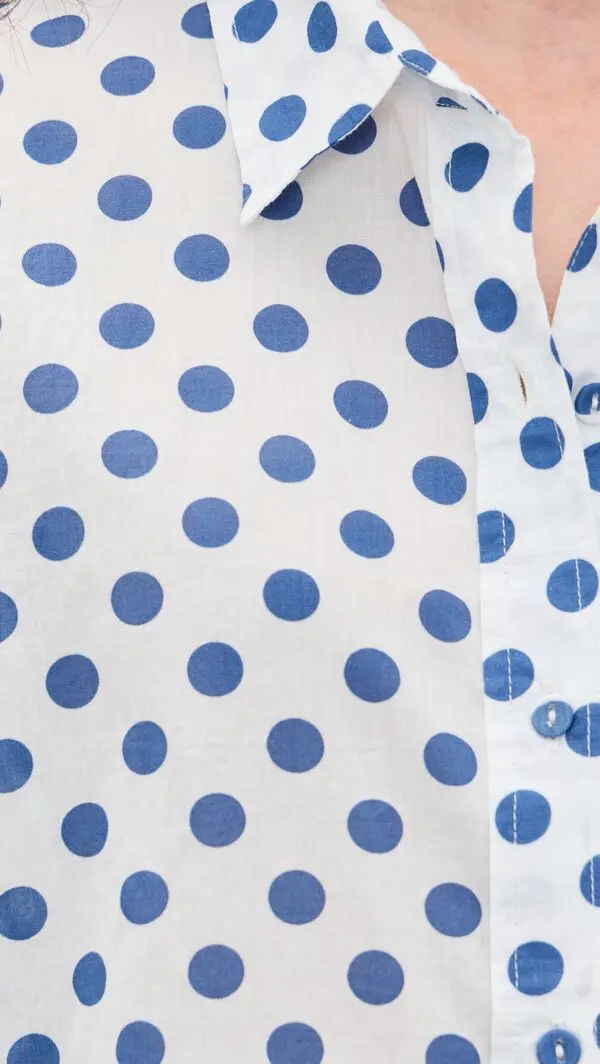 CONIGLIO PALM BEACH Polka-dot Voile Button-down Shirt - Pacific Dot