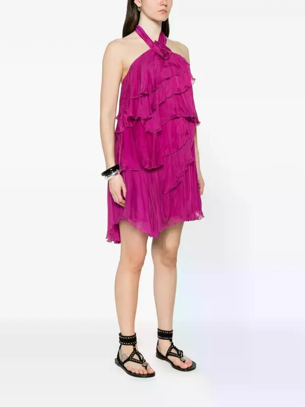 Dixie Ruffled Halterneck Dress - Pink