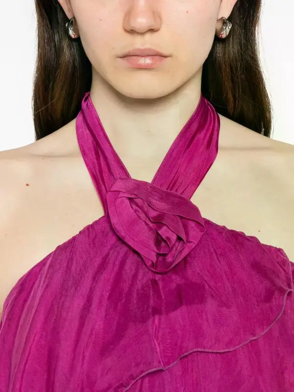 Dixie Ruffled Halterneck Dress - Pink