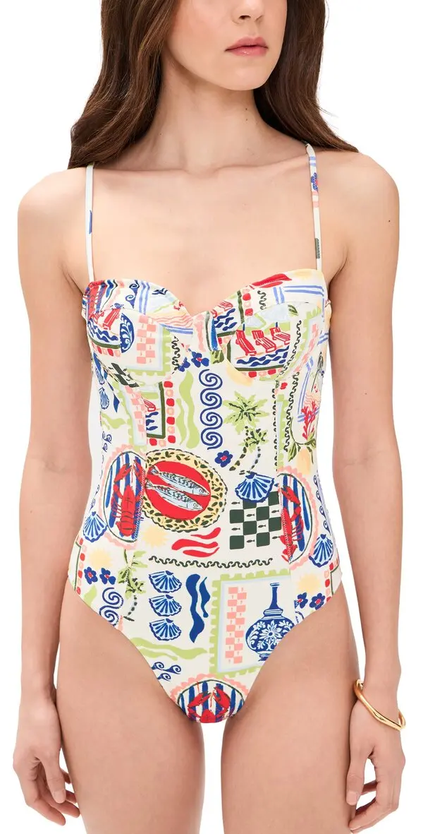 Hunter Bell Coastal Print One-piece Swimsuit - Coastal Conversation