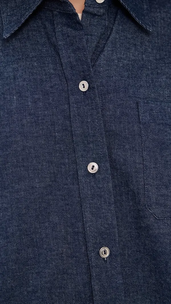 Vince Cropped Long Sleeve Shirt - Indigo