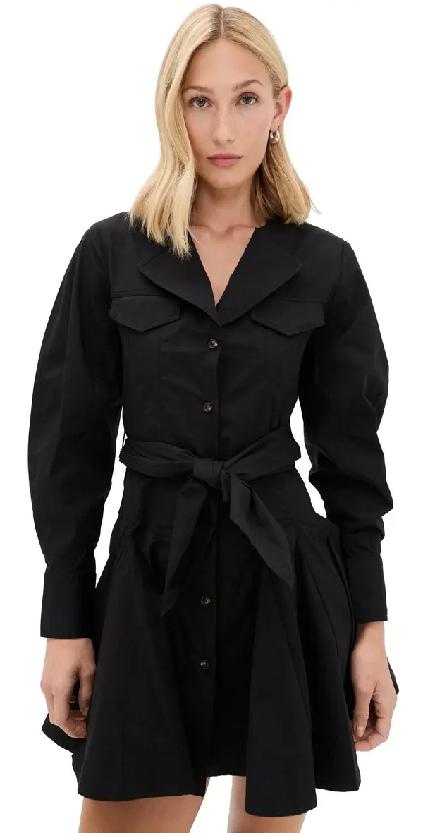 GANNI Stretch Mini Shirt Dress