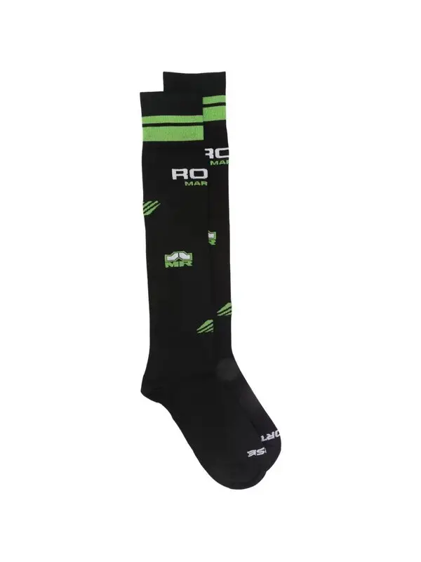 Martine Rose Sheer Logo-intarsia Socks - Black