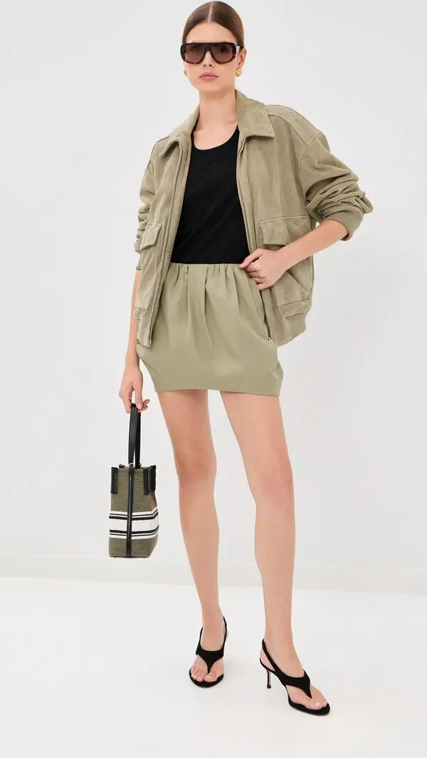 Balmain Cotton Balloon Mini Skirt - Vert Pale