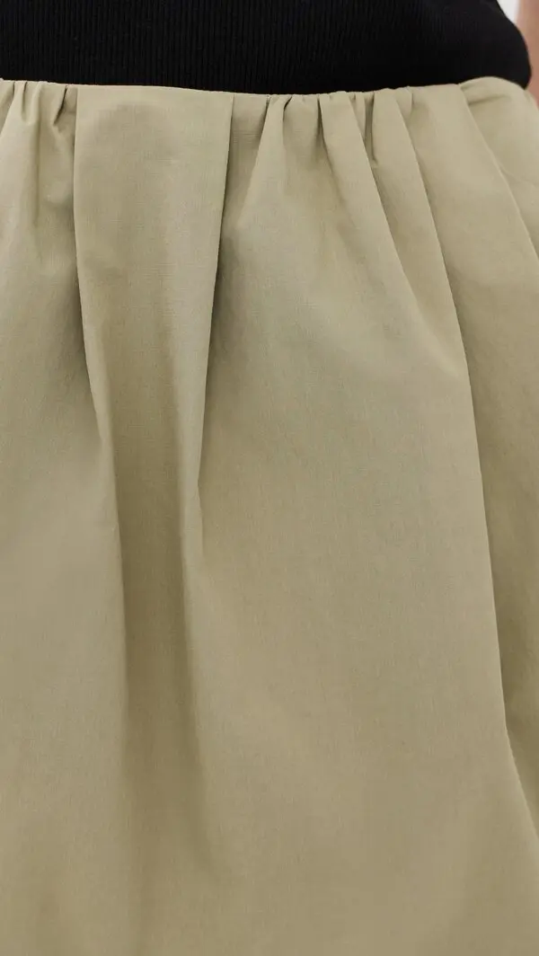 Balmain Cotton Balloon Mini Skirt - Vert Pale