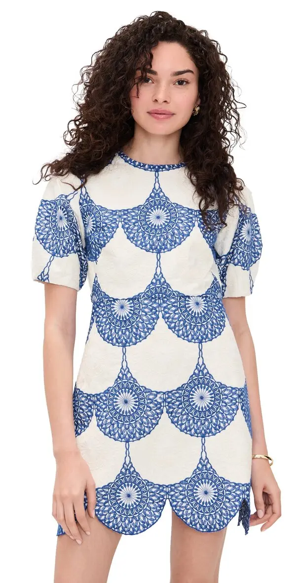Hunter Bell Harmony Embroidered Mini Dress - Seabreeze Medallion