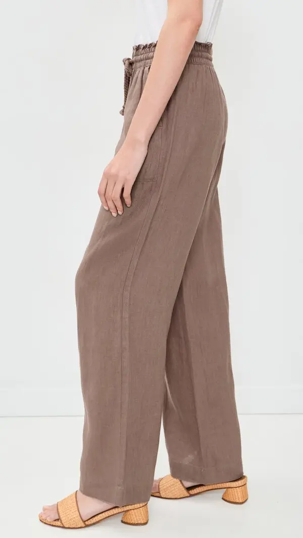 Splendid Stella Linen Paperbag Pants - Wicker