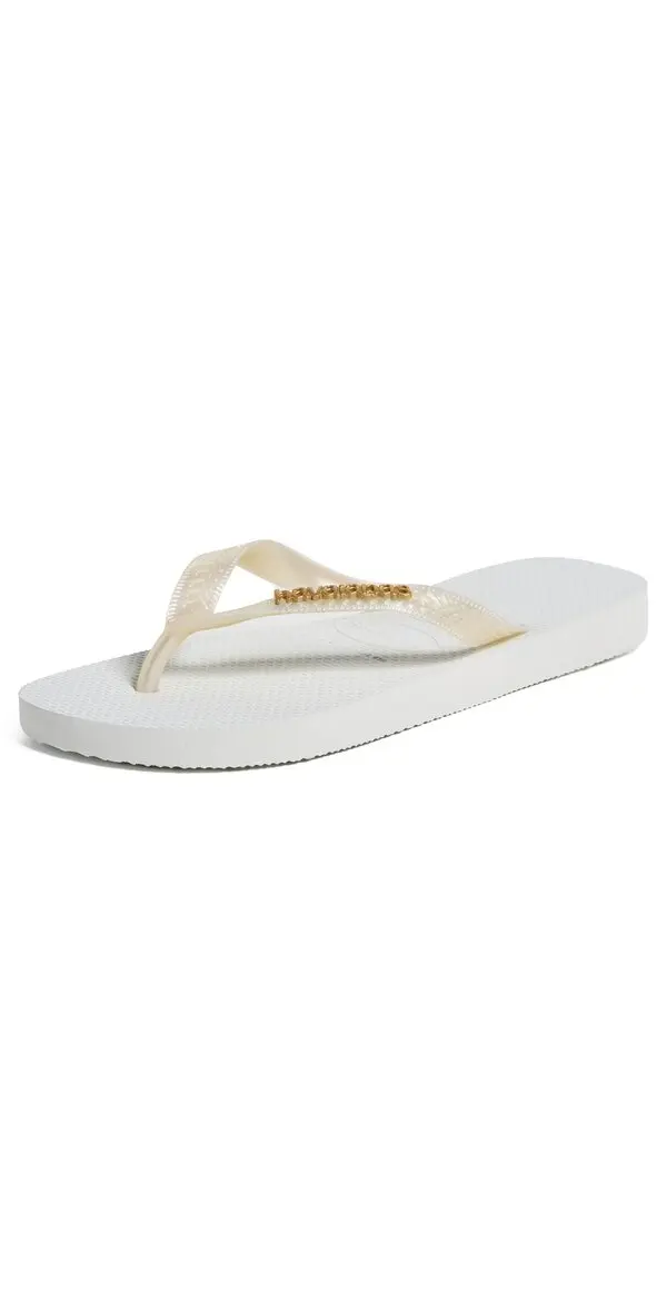 Havaianas Top Logo Metallic Sandals - White