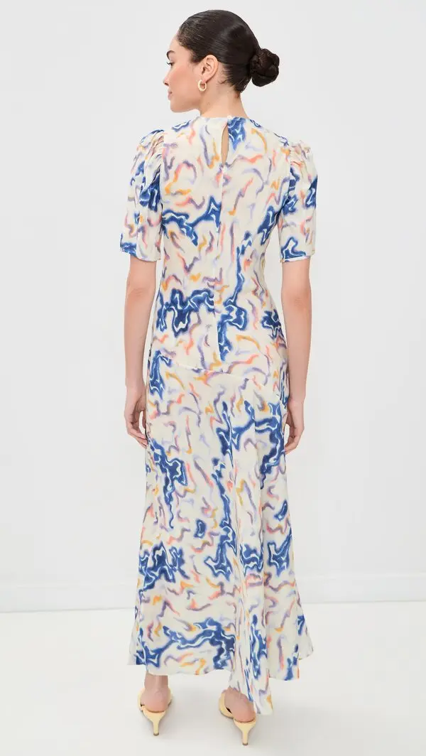 Ulla Johnson Samar Short Sleeve Silk Maxi Dress - Prism