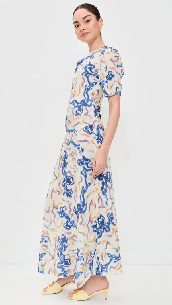 Ulla Johnson Samar Short Sleeve Silk Maxi Dress - Prism