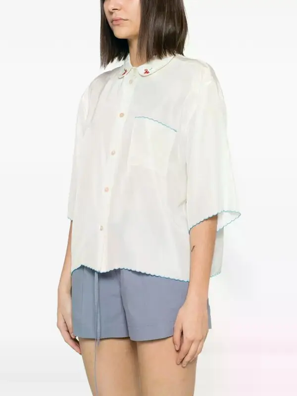 FORTE_FORTE Scallop-trim Shirt
