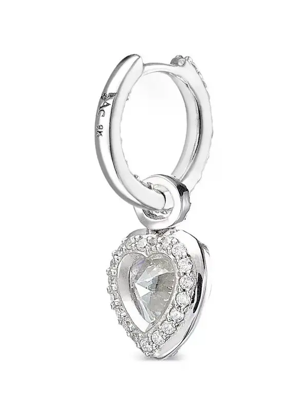 ANABELA CHAN Petite Heart Pendant Hoop Earrings With Diamonds