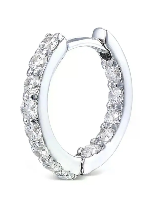ANABELA CHAN Petite Heart Pendant Hoop Earrings With Diamonds