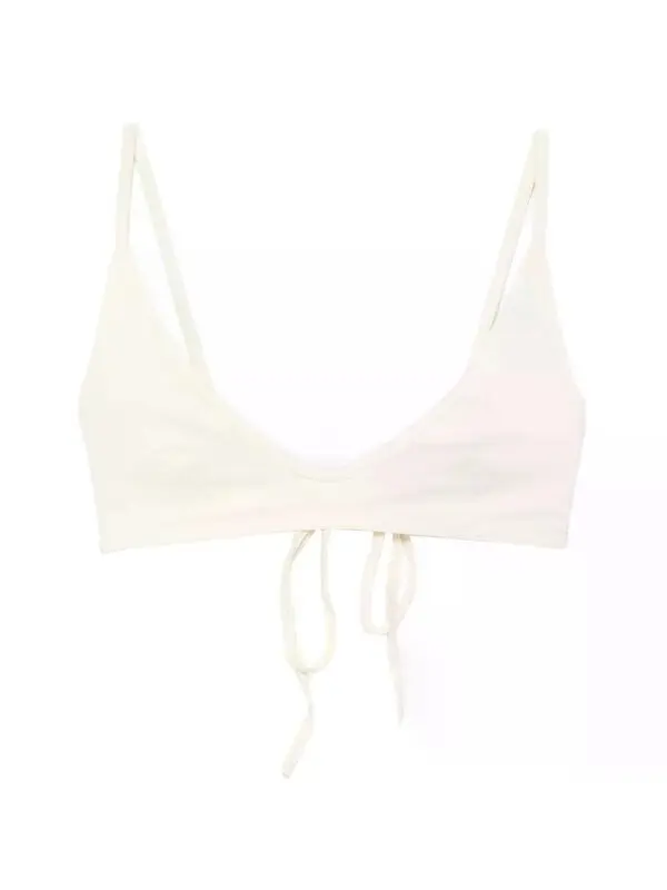 TOTEME Scoop-neck Tie-fastening Bikini Top - Neutrals