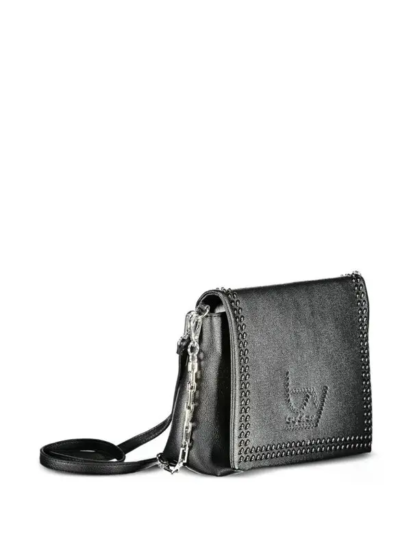 Byblos Studded Logo-embossed Shoulder Bag - Black