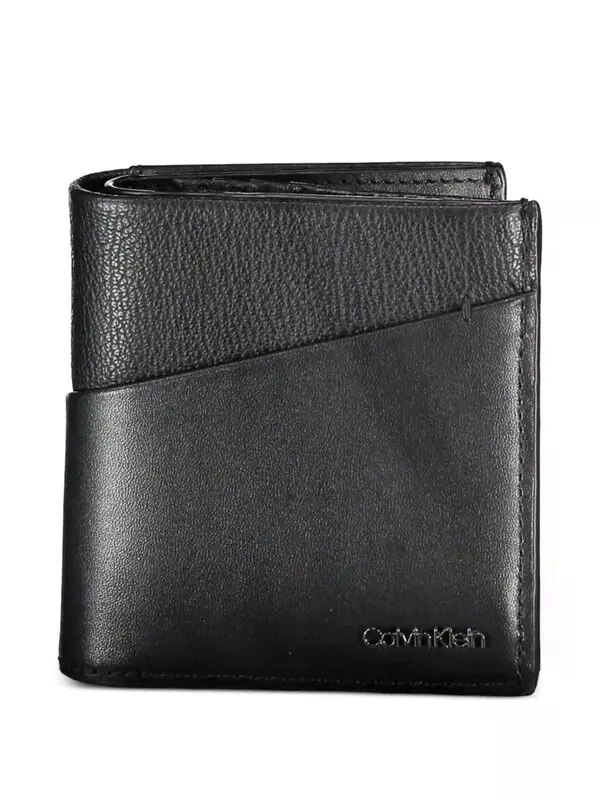 Calvin Klein Logo-detail Bifold Leather Wallet - Black