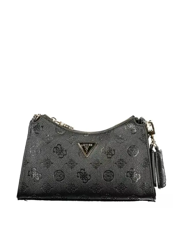 Guess Cresidia Embossed Logo-pattern Shoulder Bag - Black