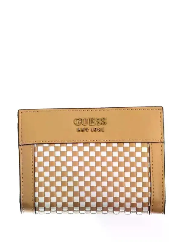 Guess Checkered Leather Wallet - Brown