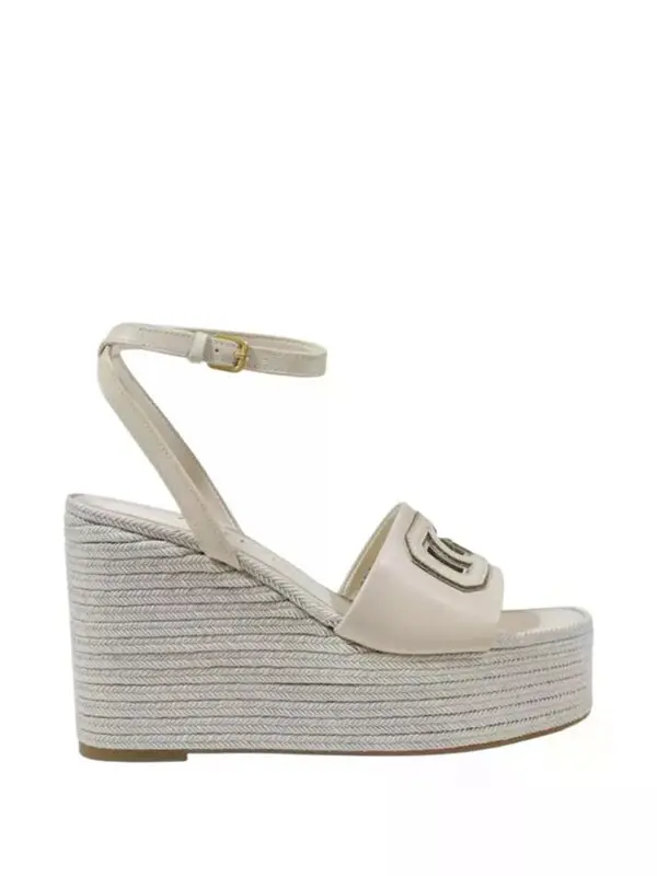 Guess Logo-plaque Platform Wedge Sandals - Neutrals