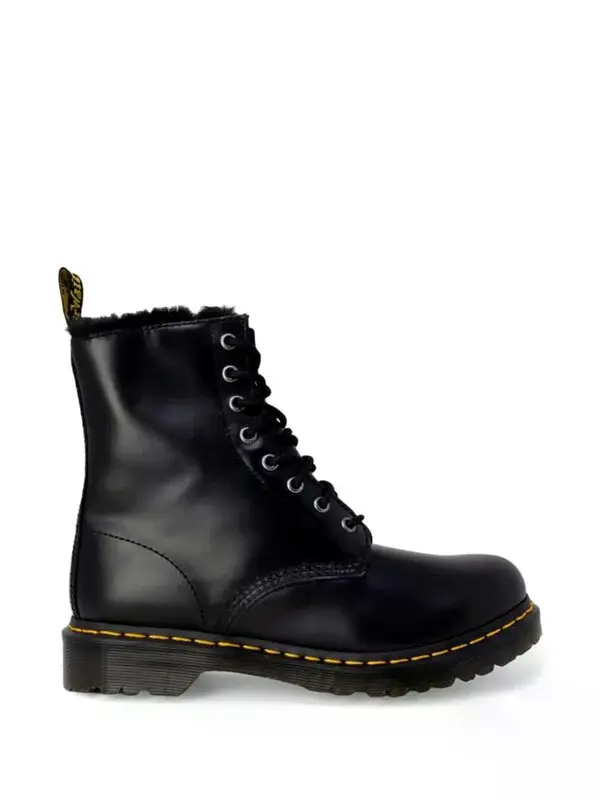 Dr. Martens 1460 Serena Faux-fur-trim Combat Boots - Black