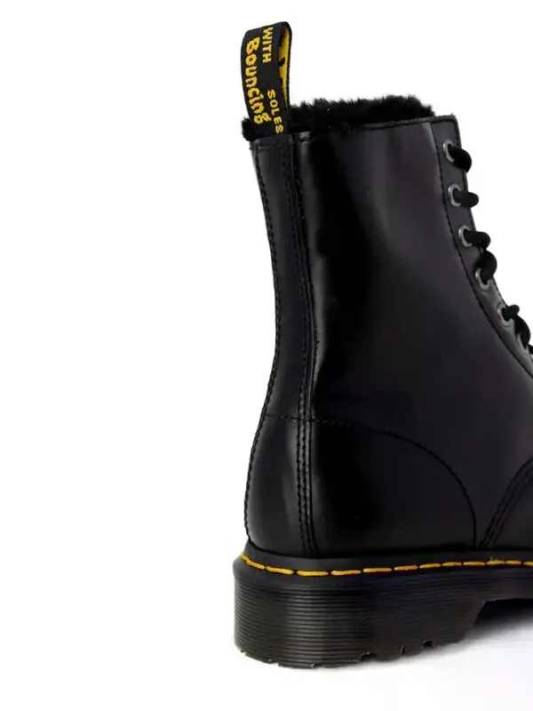 Dr. Martens 1460 Serena Faux-fur-trim Combat Boots - Black