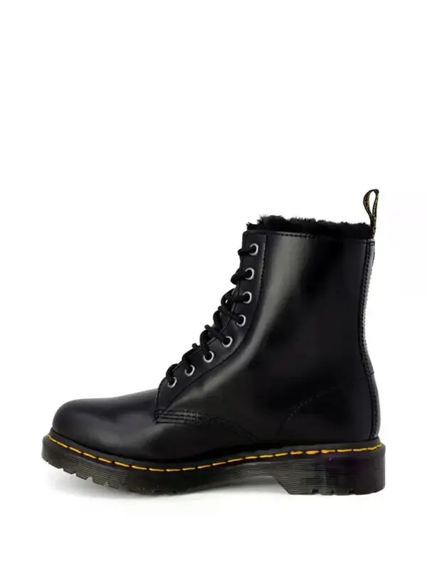 Dr. Martens 1460 Serena Faux-fur-trim Combat Boots - Black